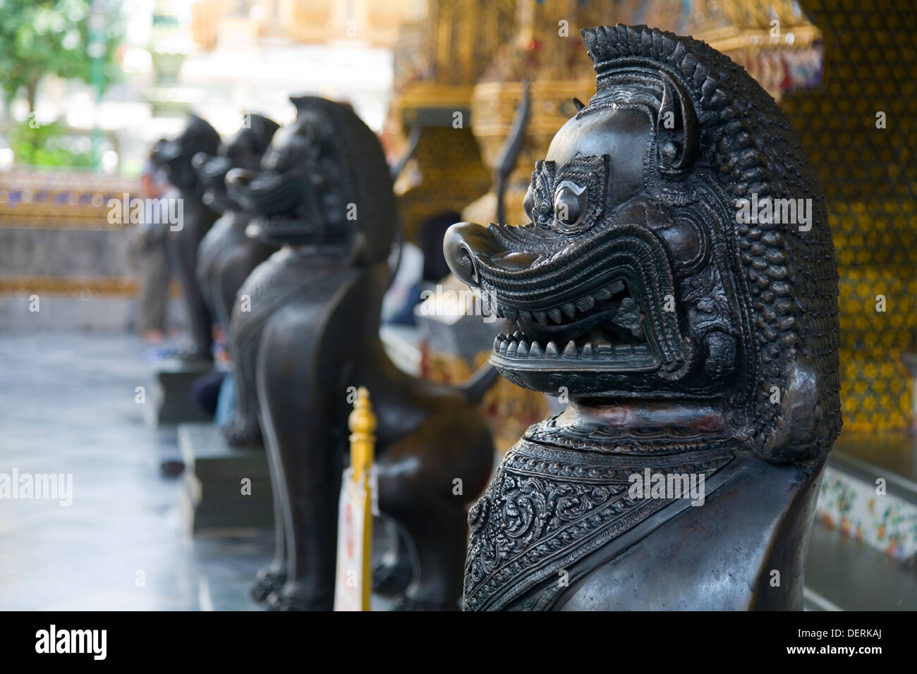 Dragon statues. Wat Phra Kaew, or Temple of the Emerald Buddha. Grand ...