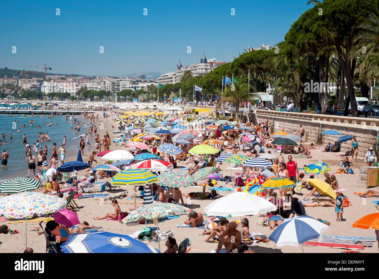 Sunbathers On Beach Cannes Cote High Resolution Stock Photography and ...