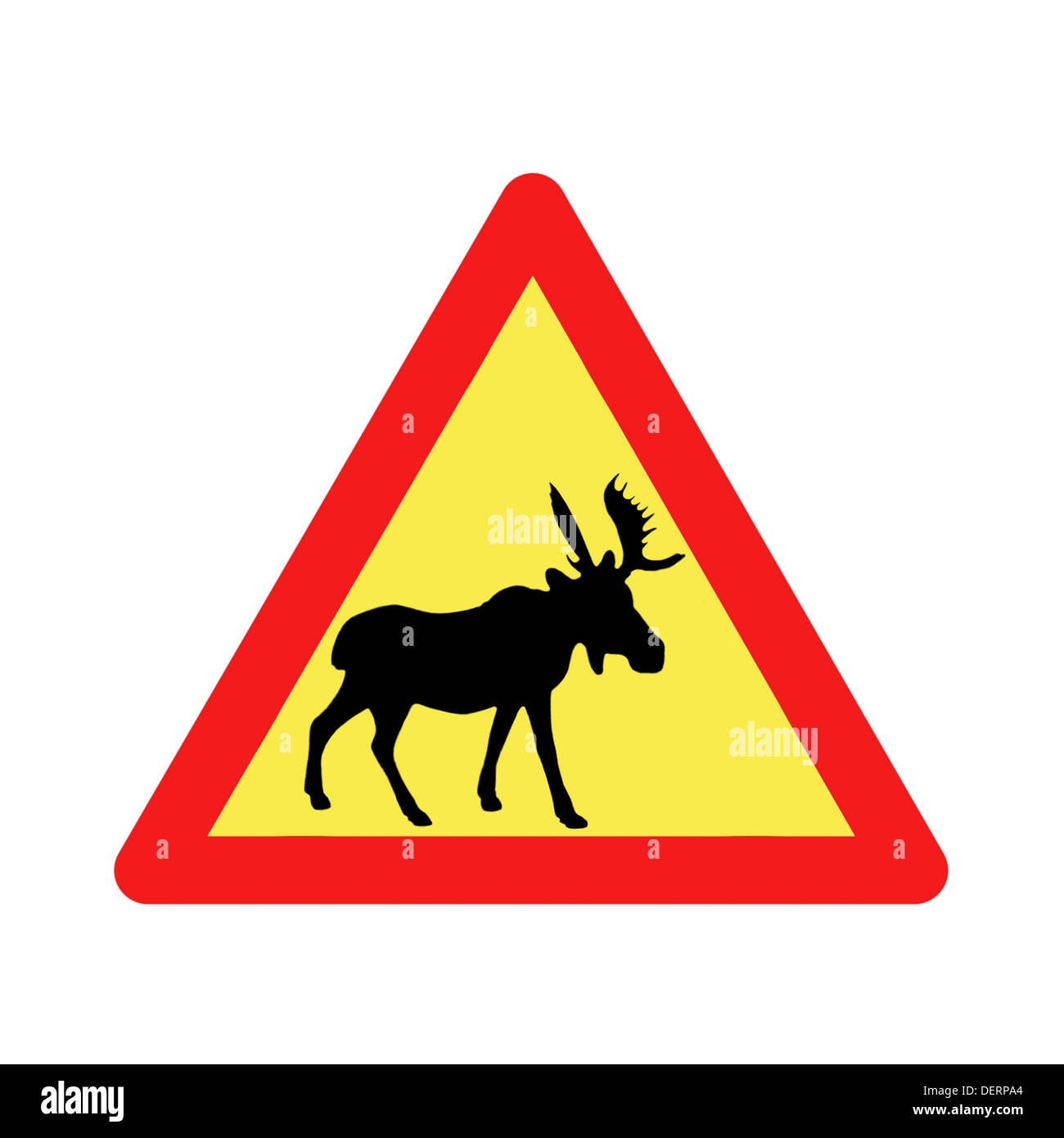 road warning before crossing elk sign Stock Photo - Alamy