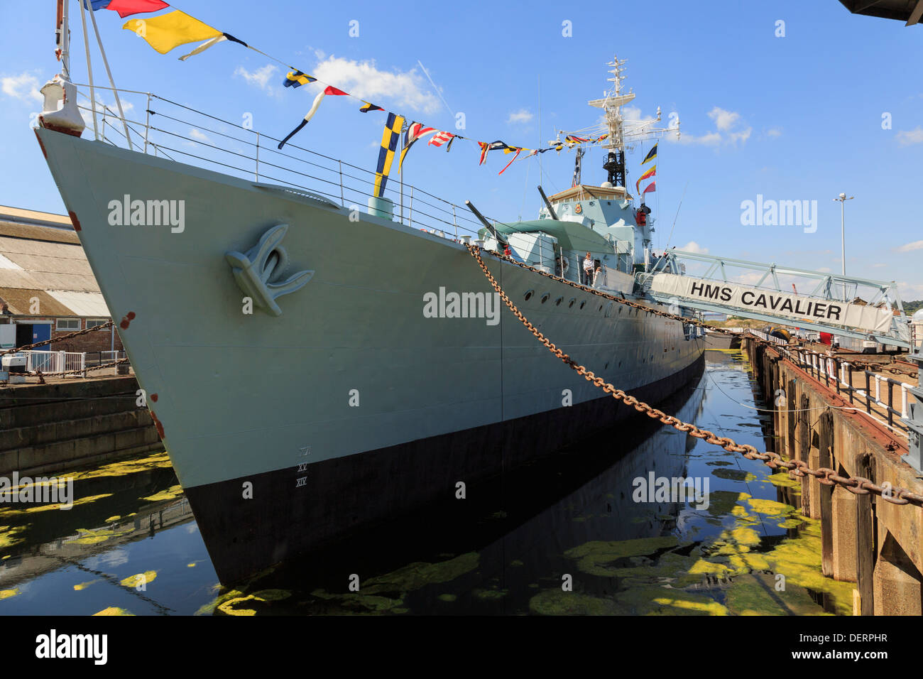 HMS Cavalier Royal Navy C-class destroyer warship at maritime heritage ...