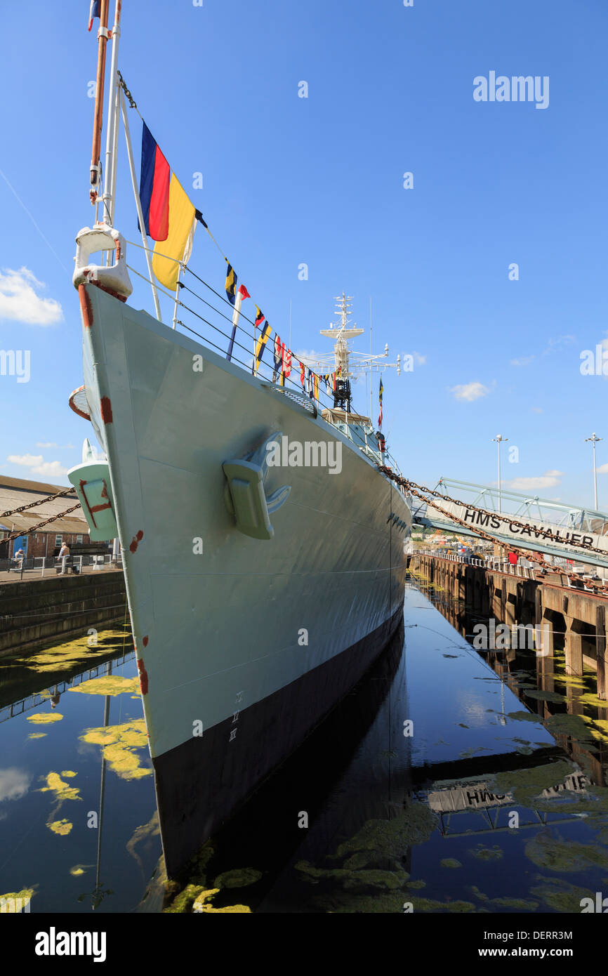 HMS Cavalier Royal Navy C-class destroyer warship at maritime heritage ...