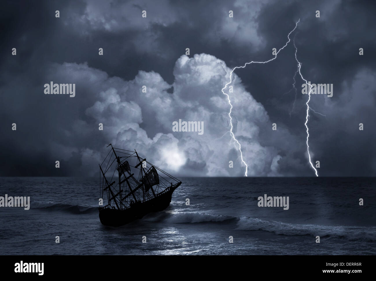 ship on storm Stock Photo - Alamy