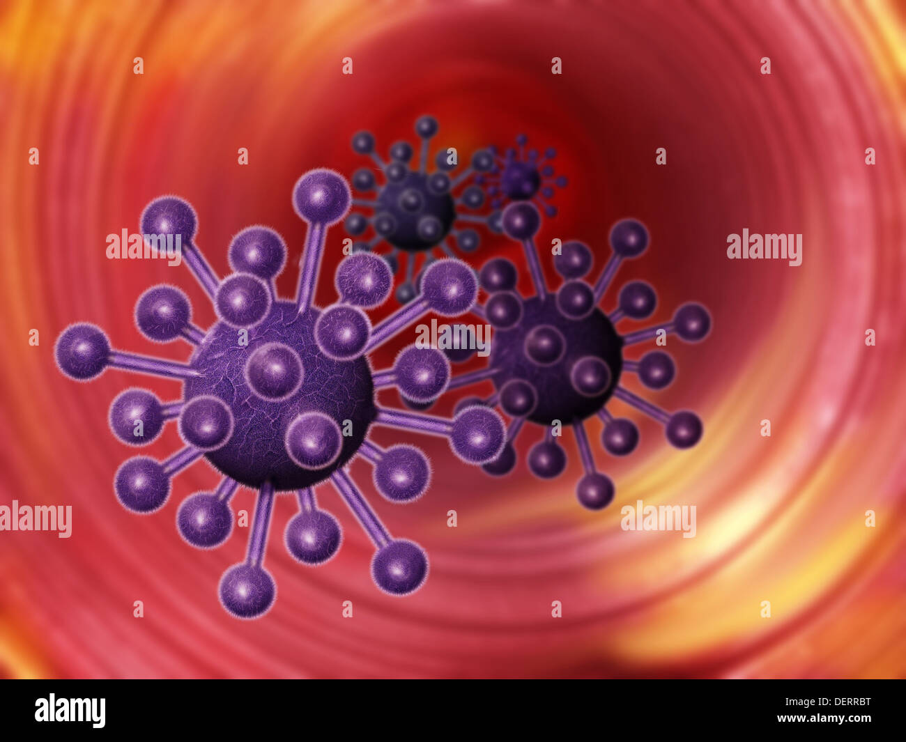 illustrating in the blood - dish the attack of viruses illustration ...