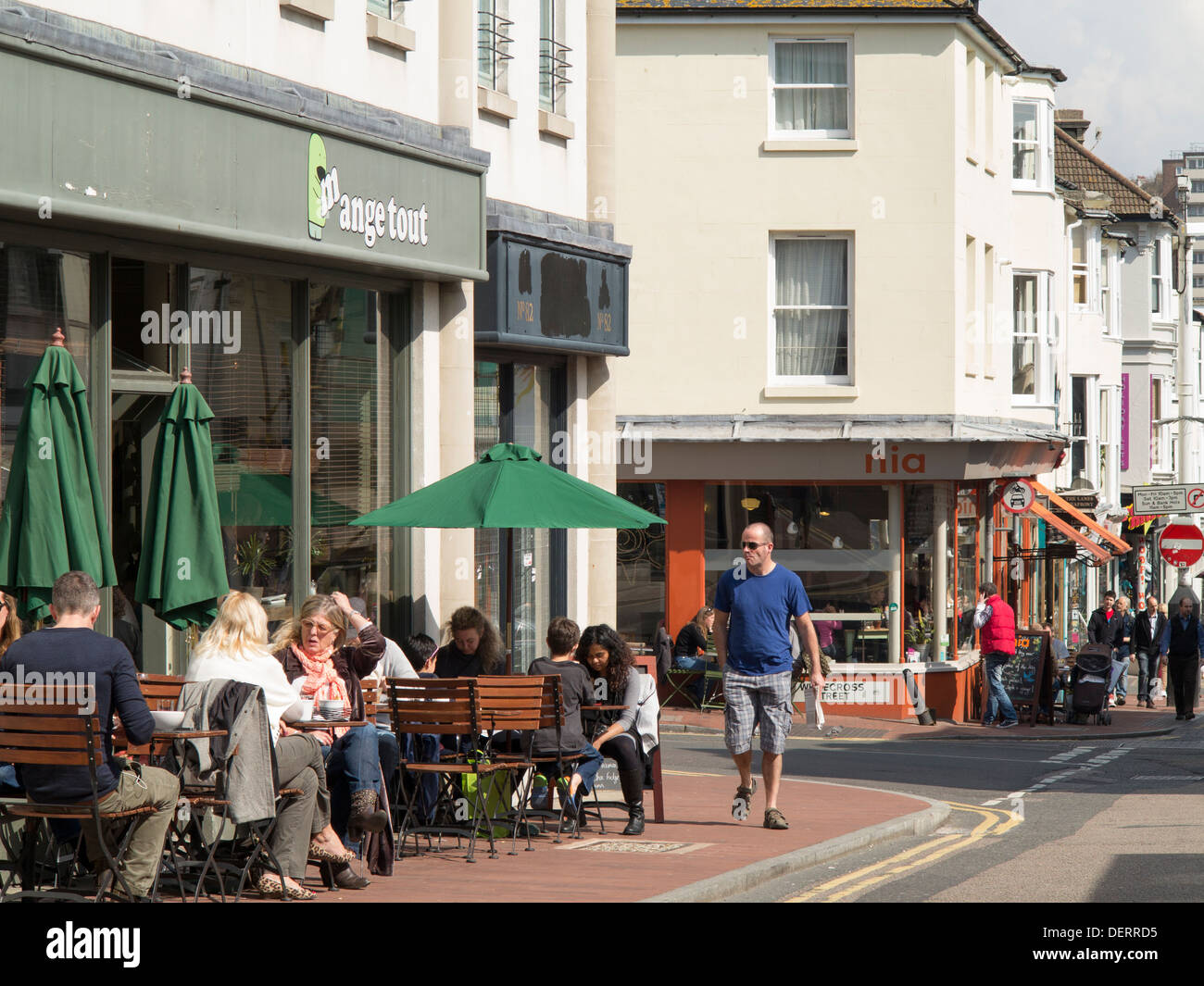 Cafes on Trafalgar Street in Brighton at the north end of the trendy ...