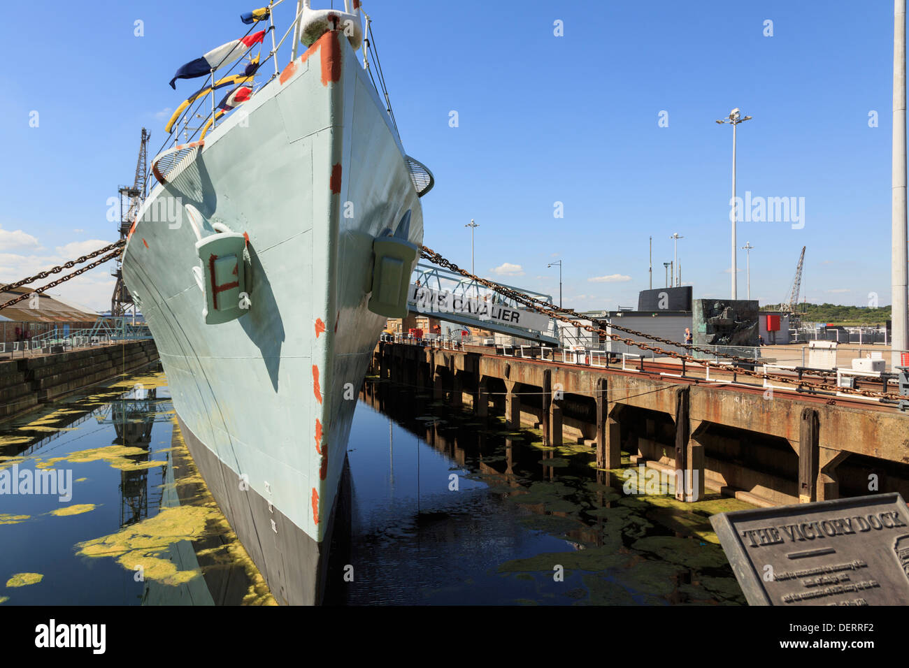 HMS Cavalier Royal Navy destroyer warship at maritime heritage museum ...