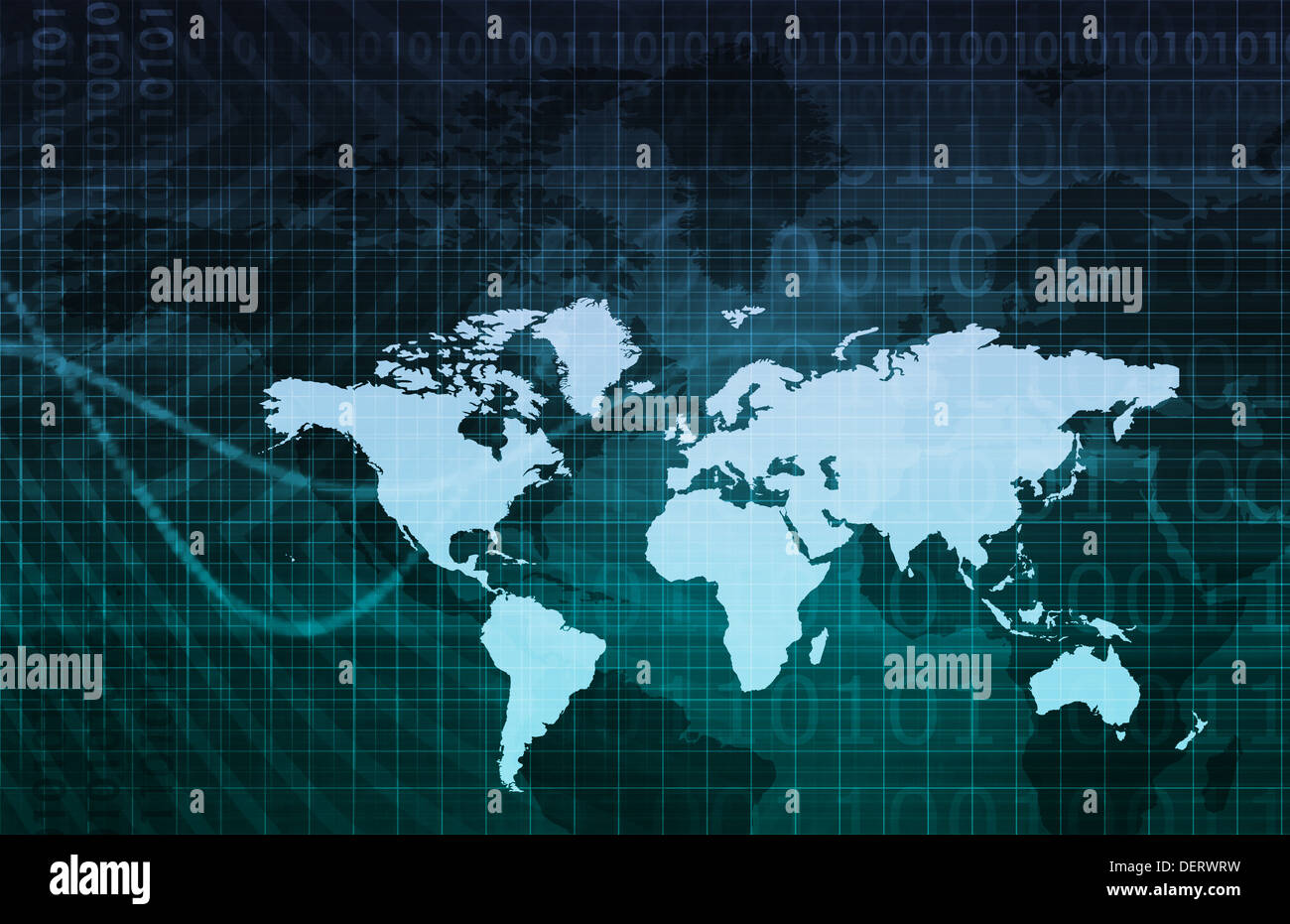 Business Technology Background With World Map Art Stock Photo - Alamy