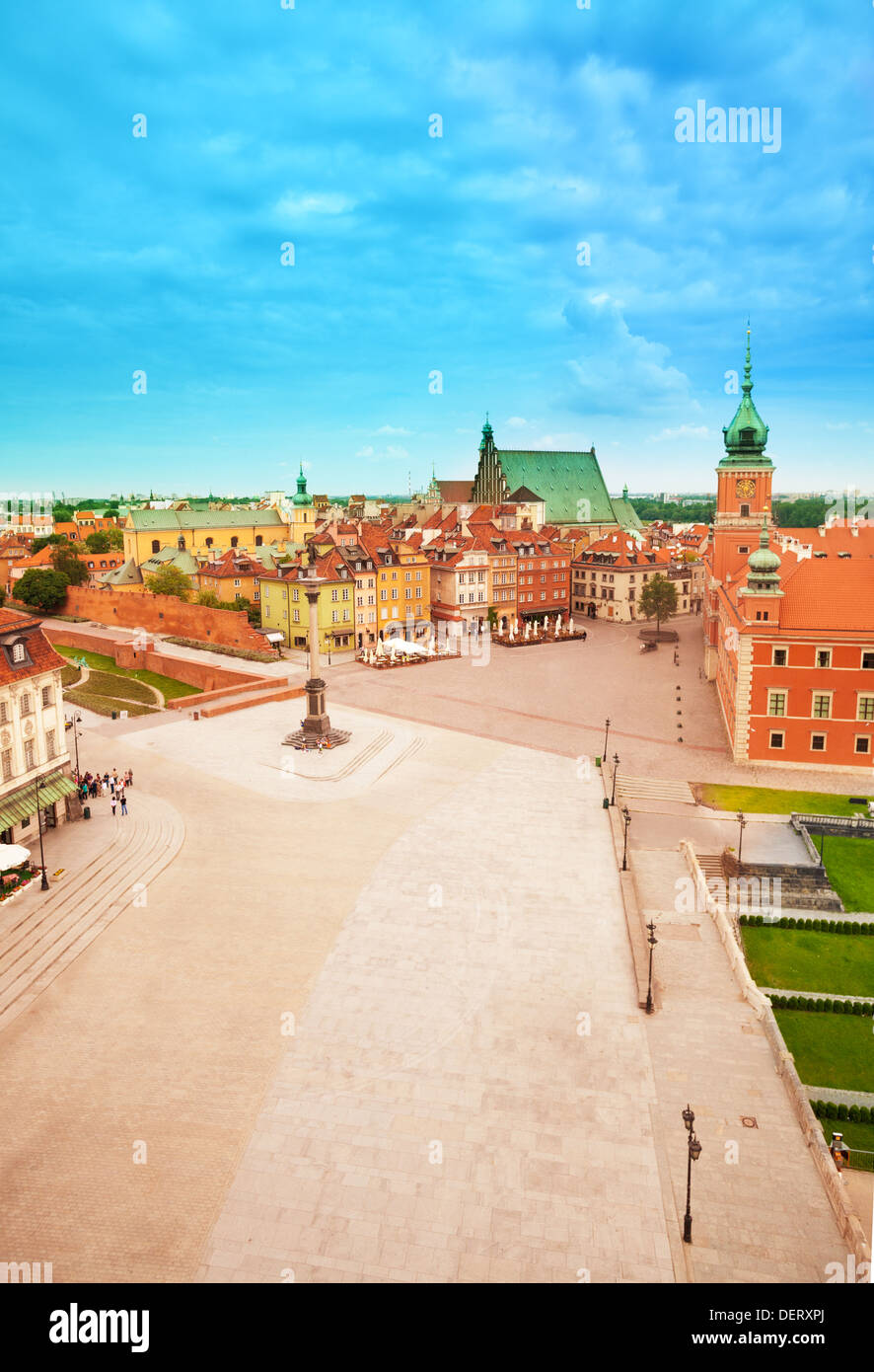 Plac, Zamkowy (Castle square) with royal zamok and column monument ...