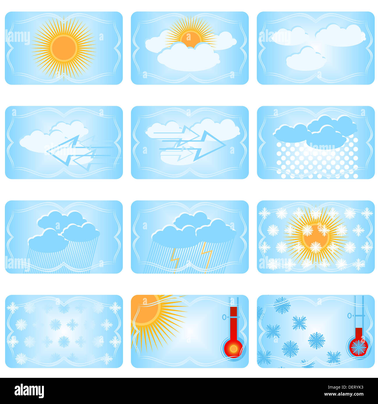 A business card with a picture of the weather. The illustration on a ...