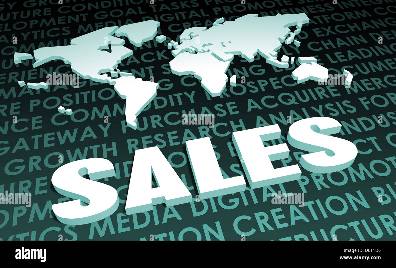 Sales Industry Global Standard on 3D Map Stock Photo - Alamy