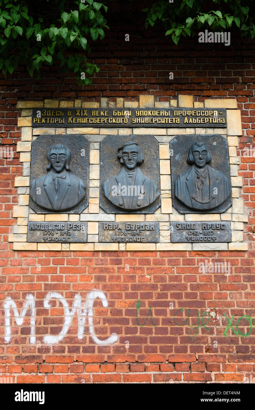 Plaque of principals of the Albertus University of Königsberg ...