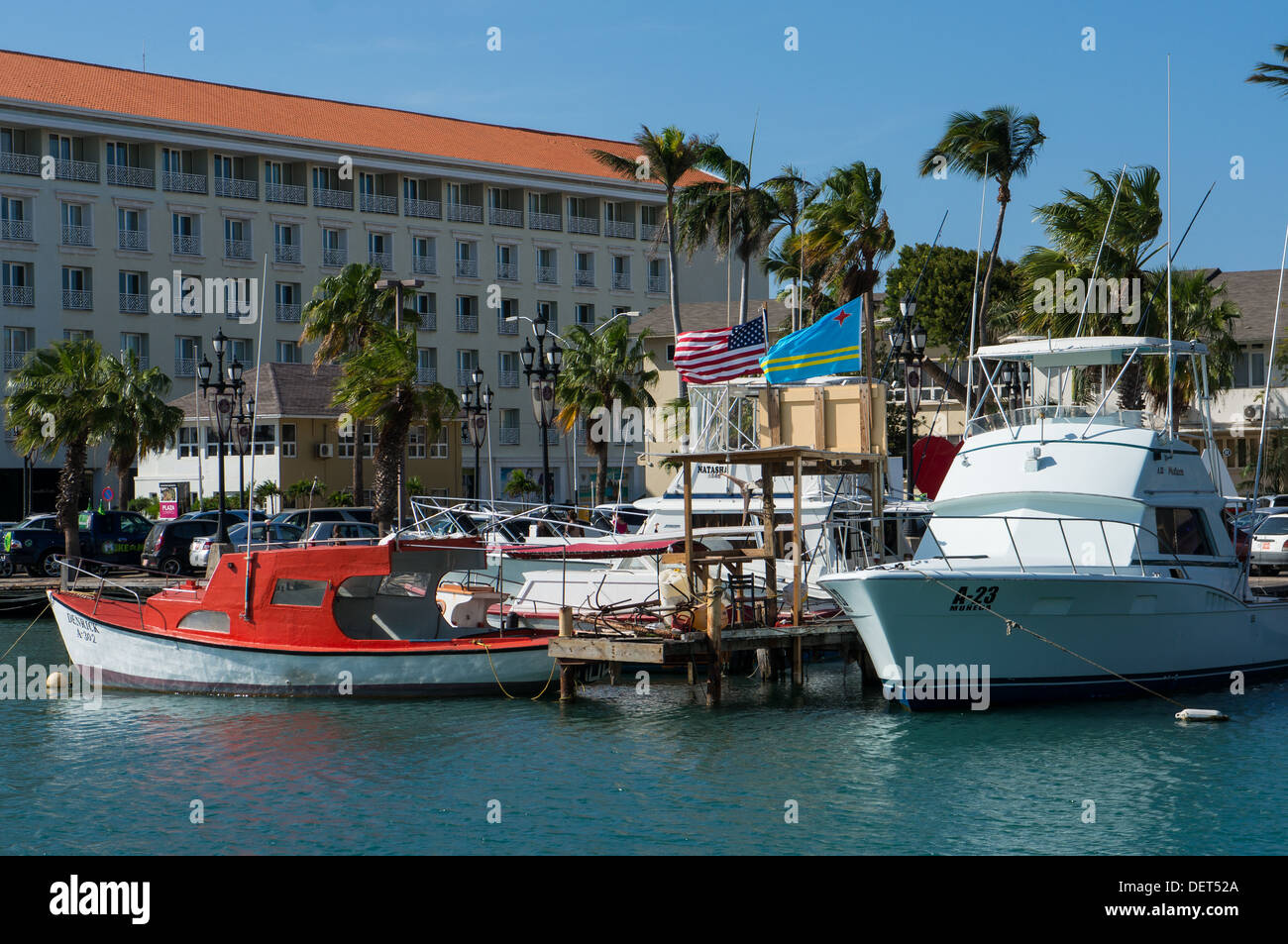 Oranjestad, Aruba marina harbour area Stock Photo - Alamy