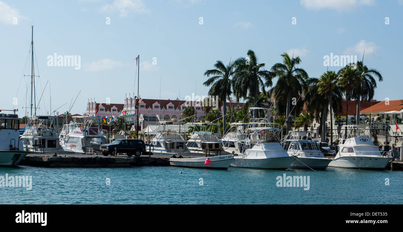 Oranjestad, Aruba marina harbour area Stock Photo - Alamy