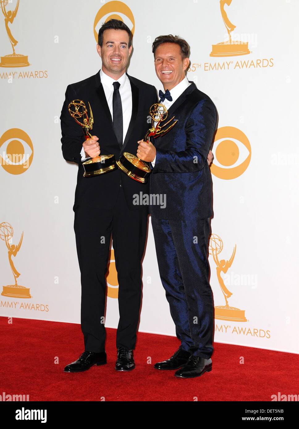 Carson Daly, Mark Burnett in the press room for The 65th Primetime Emmy ...
