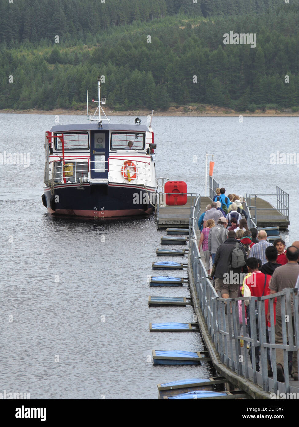 Passengers Boarding the Osprey Ferry, Kielder Water, Northumberland ...
