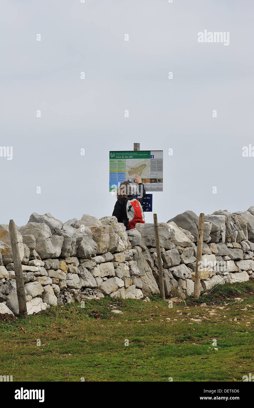 Neuchatel hike tourism sign hi-res stock photography and images - Alamy