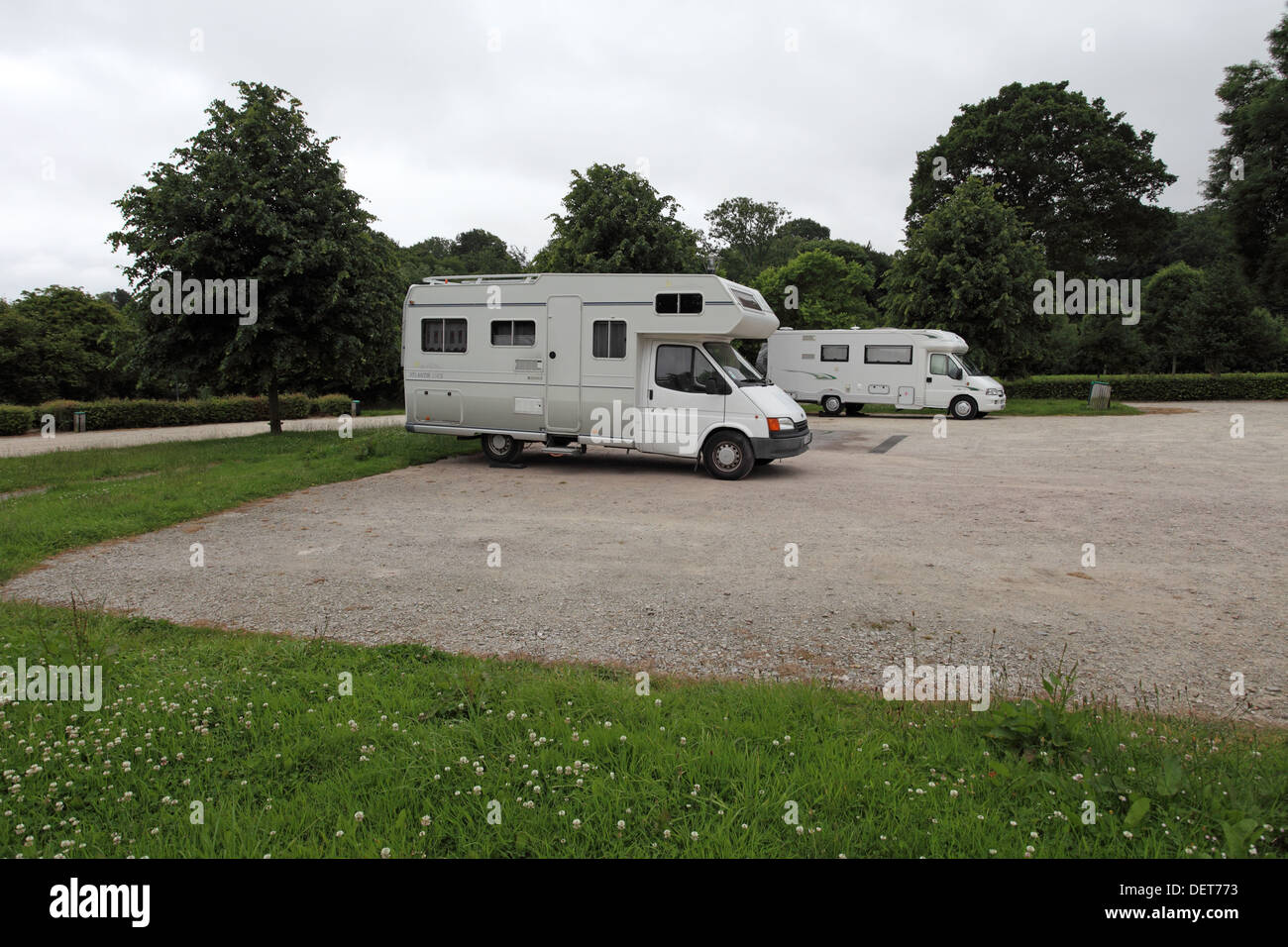 French Aire overnight parking area for motorhomes in France Stock Photo ...