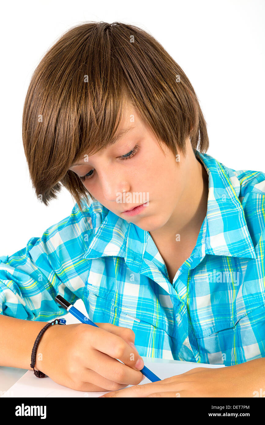 Boy with pencil hi-res stock photography and images - Alamy