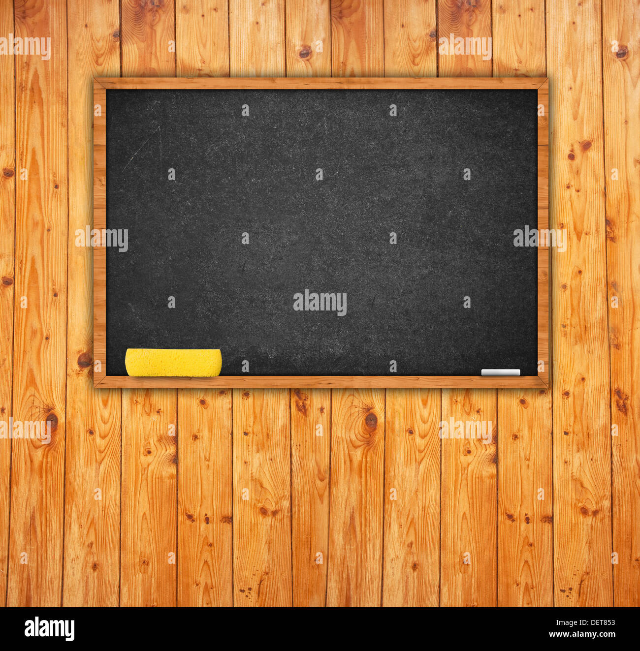 Black chalkboard with with sponge and chalk in the classroom Stock ...