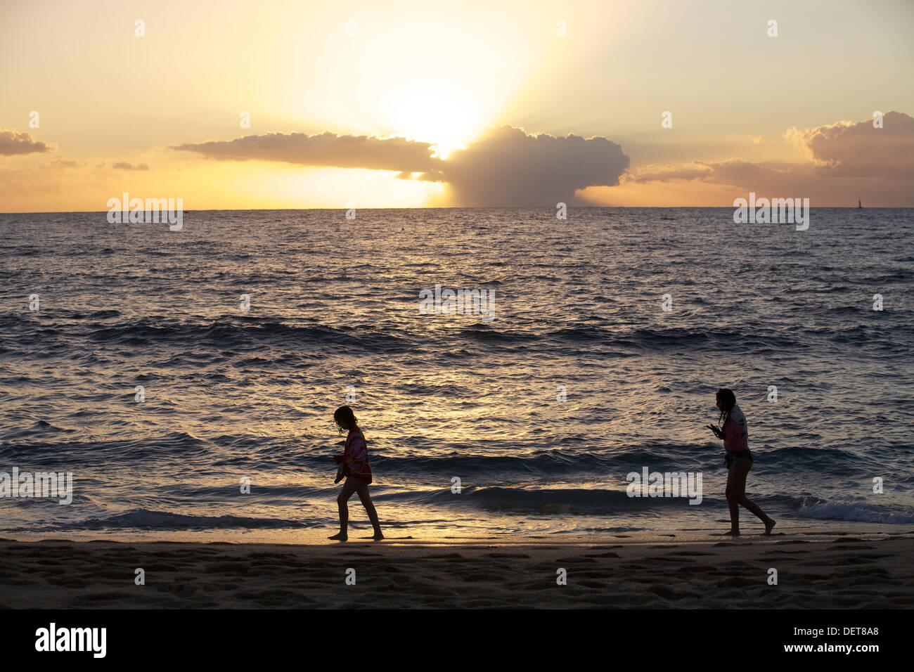 sunset on the Indian Ocean, seen from Ile de la Reunion Stock Photo - Alamy