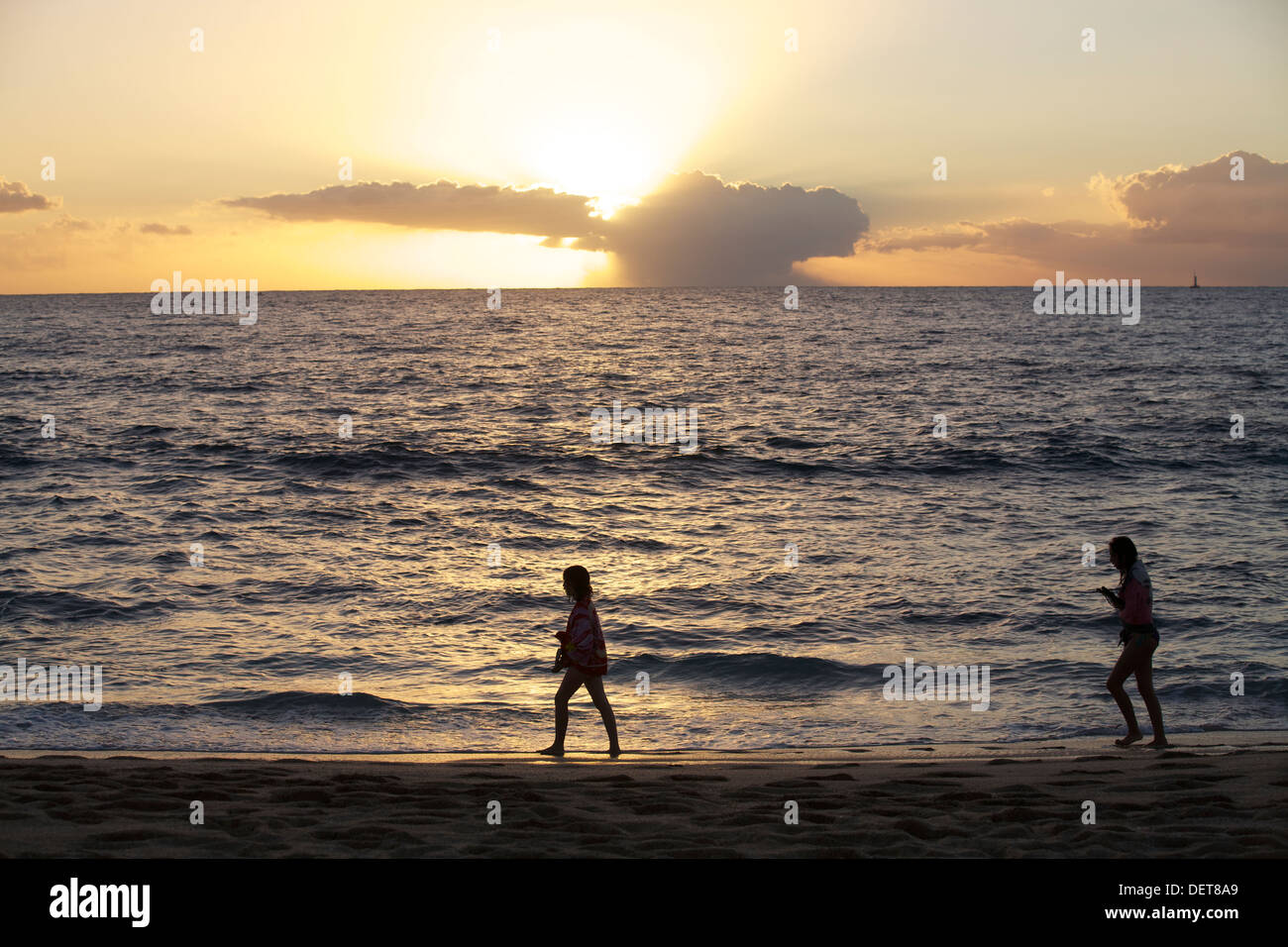 sunset on the Indian Ocean, seen from Ile de la Reunion Stock Photo - Alamy