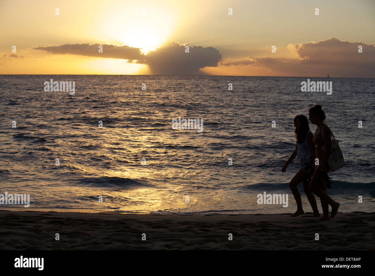 sunset on the Indian Ocean, seen from Ile de la Reunion Stock Photo - Alamy