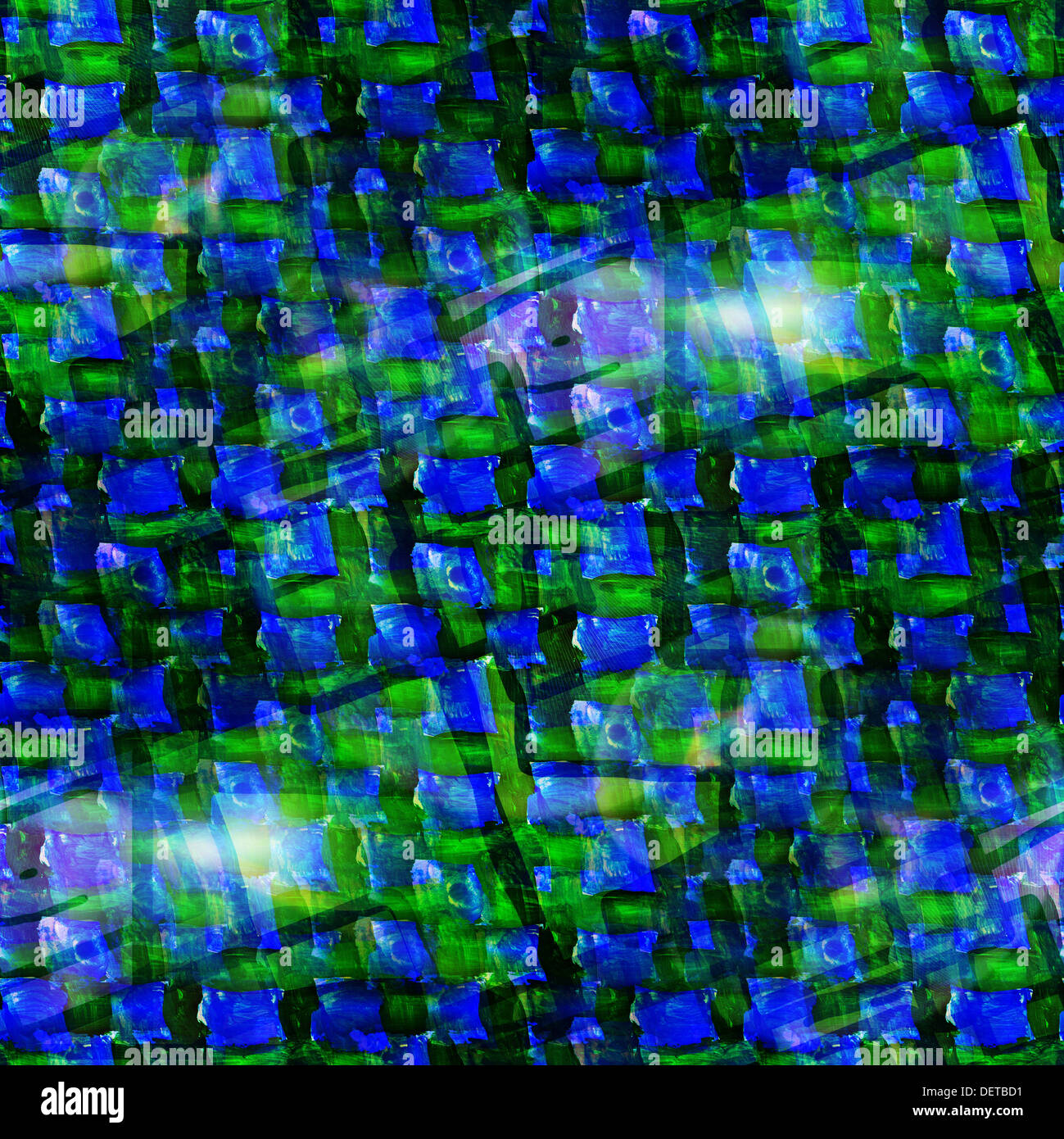 wallpaper seamless painting Blue green grid square watercolor with ...