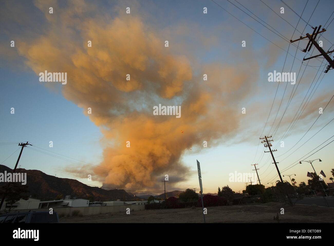 Los Angeles, California, USA. 23rd Sep, 2013. A smoke plume from a ...