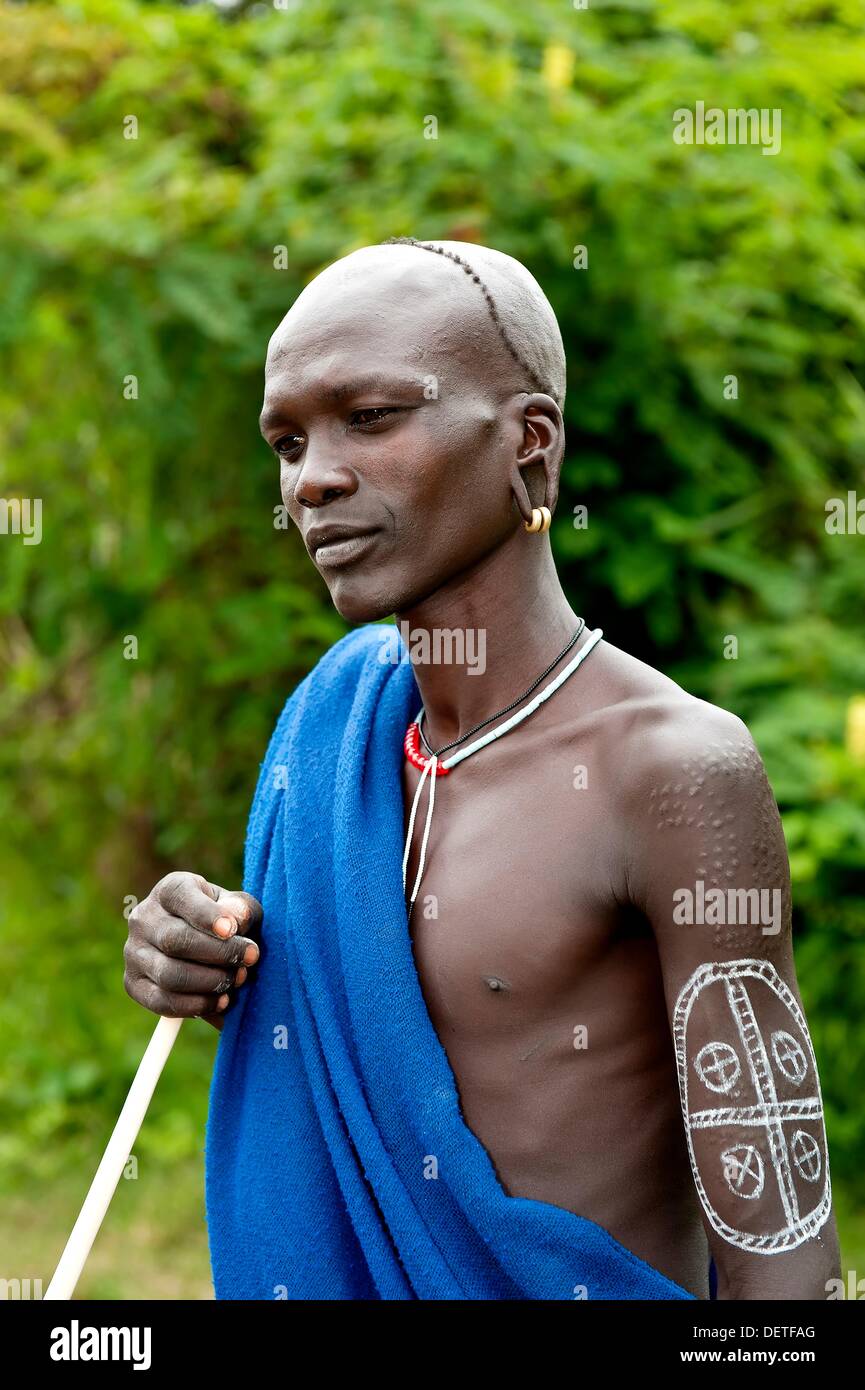 Surma man with scarification hi-res stock photography and images - Alamy