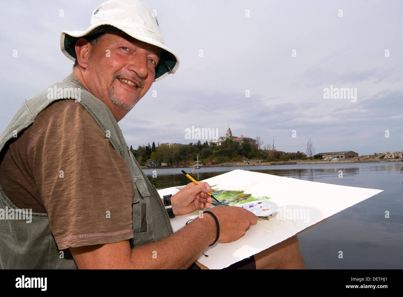 English watercolor artist Martin Stephenson from Leeds Yorkshire, was ...