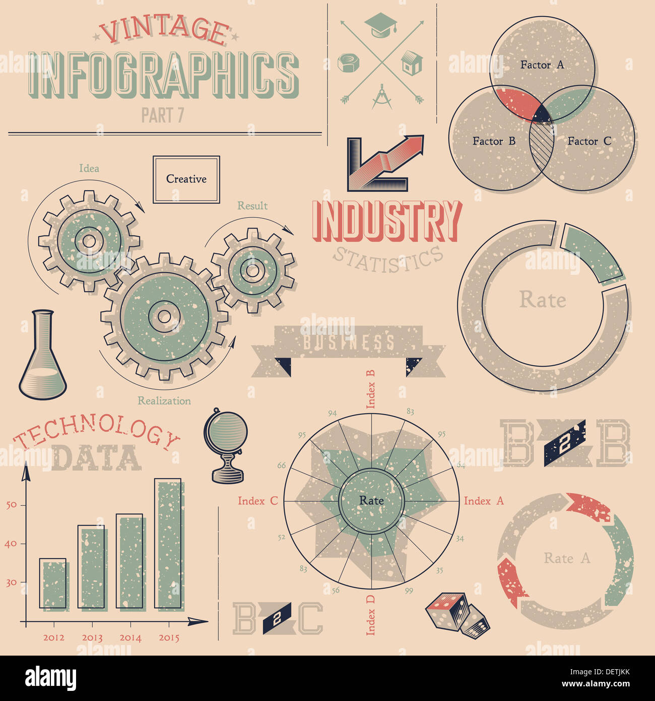 Vintage infographics design elements Stock Photo - Alamy