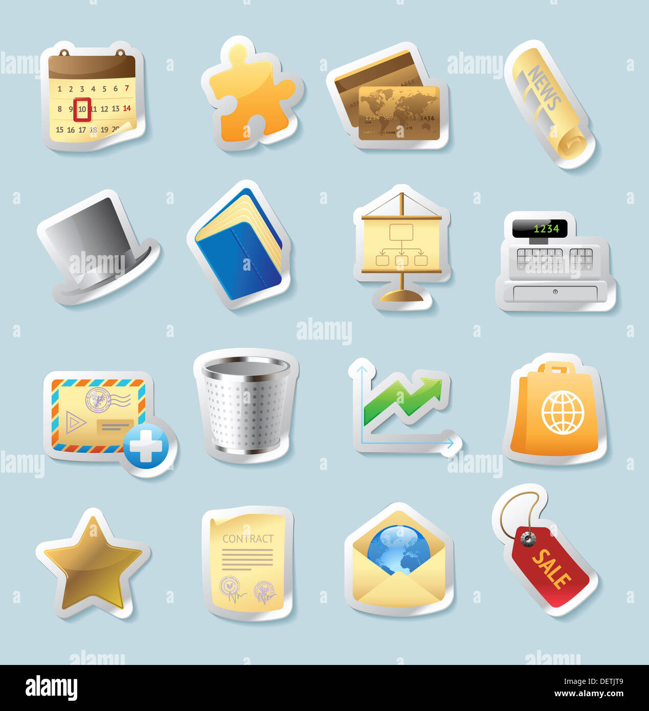 Sticker button set. Icons for business and finance Stock Photo - Alamy