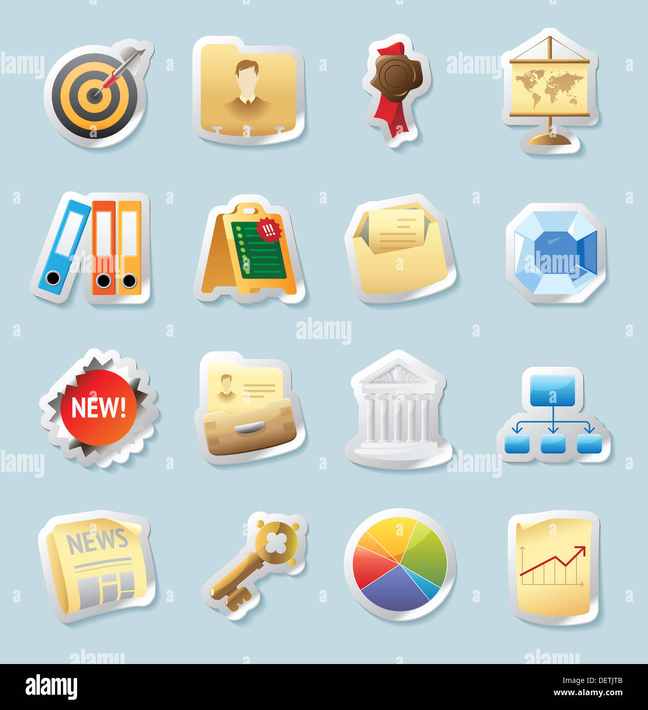 Sticker button set. Icons for business and finance Stock Photo - Alamy