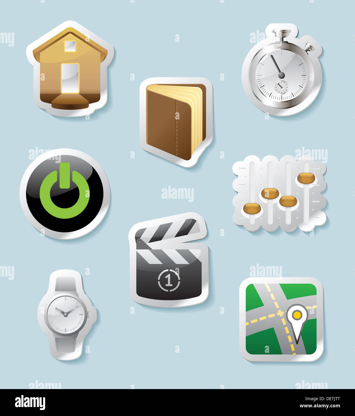 Sticker button set. Icons for signs and interface Stock Photo - Alamy
