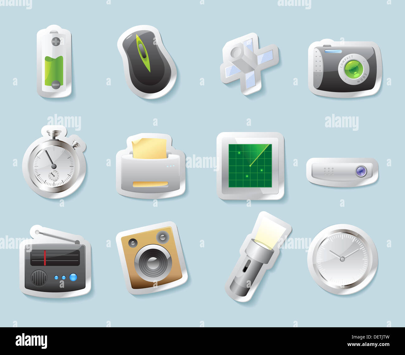 Sticker button set. Icons for technology and devices Stock Photo - Alamy