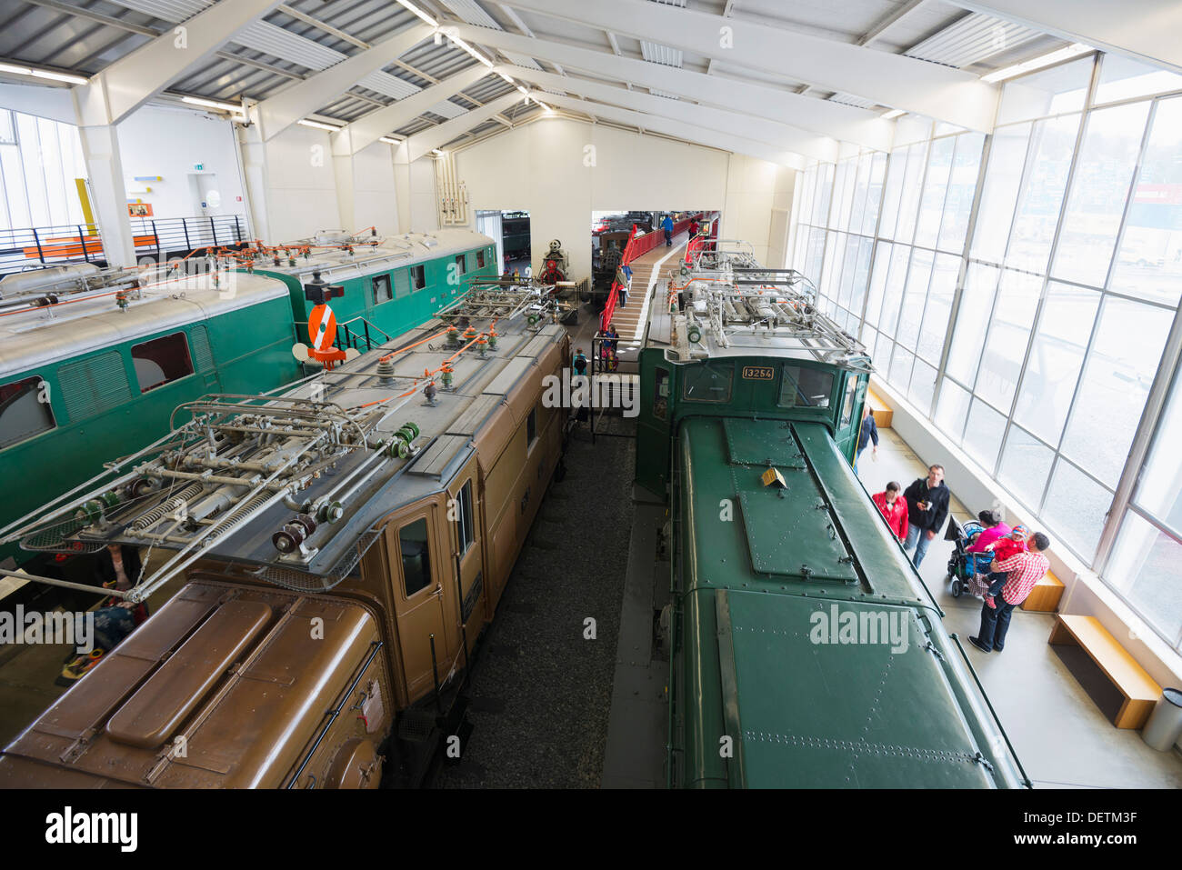 Europe, Switzerland, Lucerne, trains at Verkehrshaus transport museum ...
