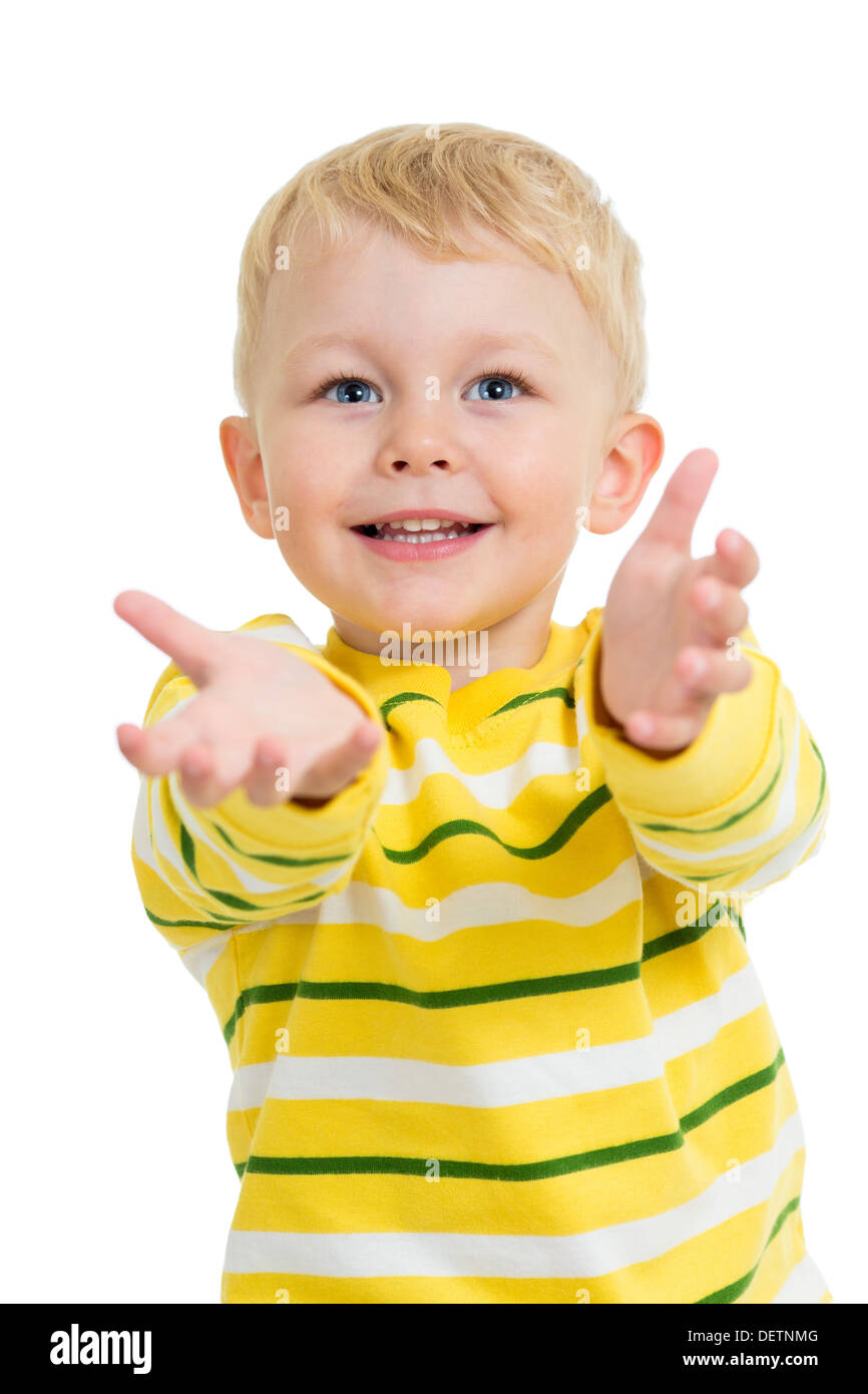 child boy with palm up Stock Photo - Alamy