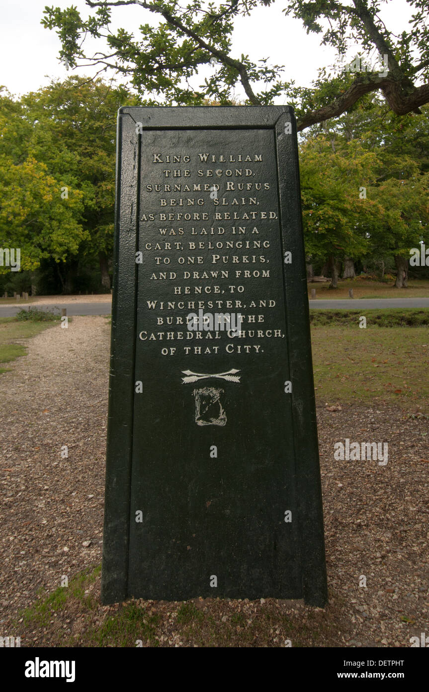 The Rufus Stone in the New Forest Stock Photo - Alamy
