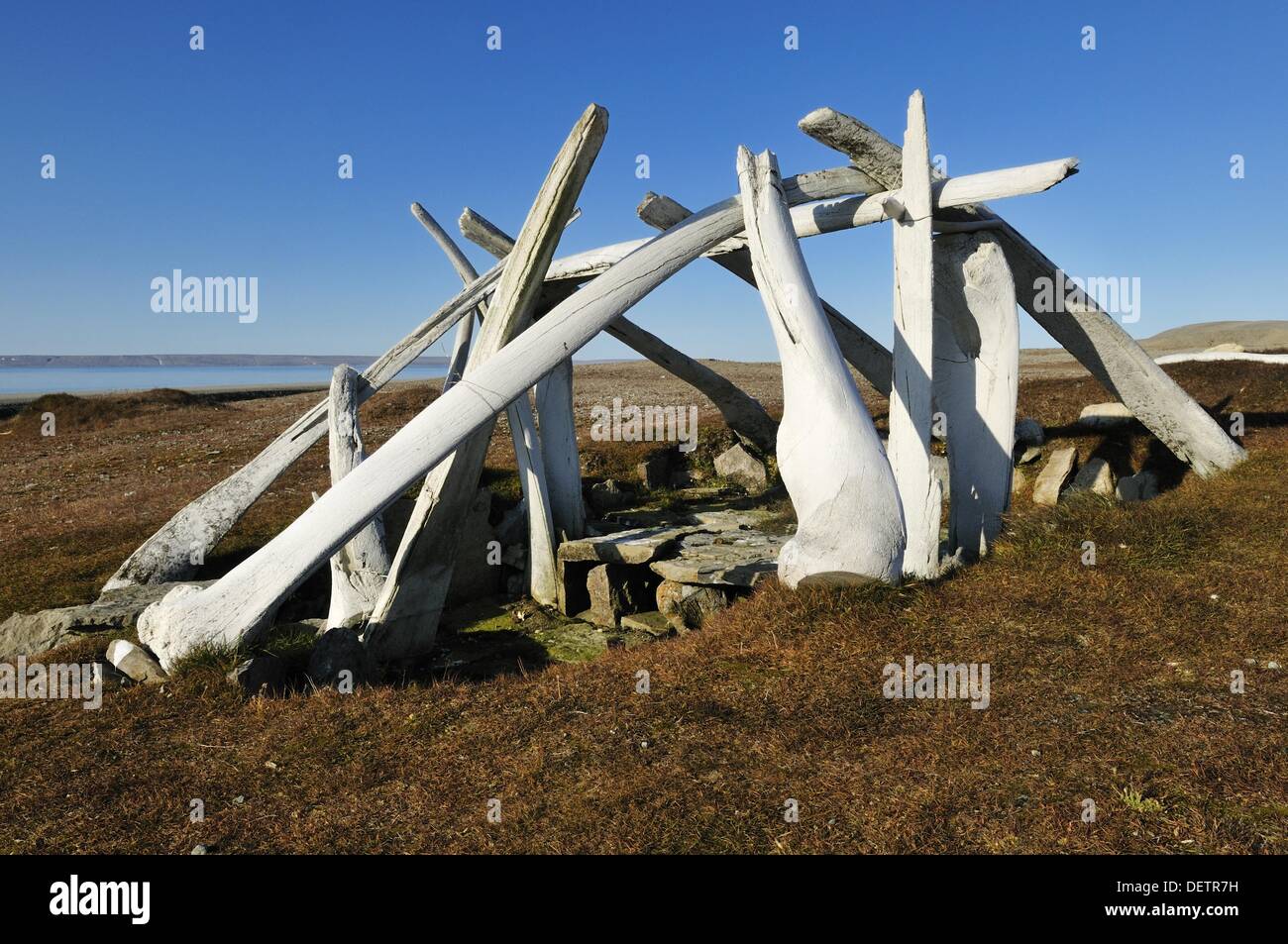 historic Inuit house from the Thule Culture made out of whale bones ...