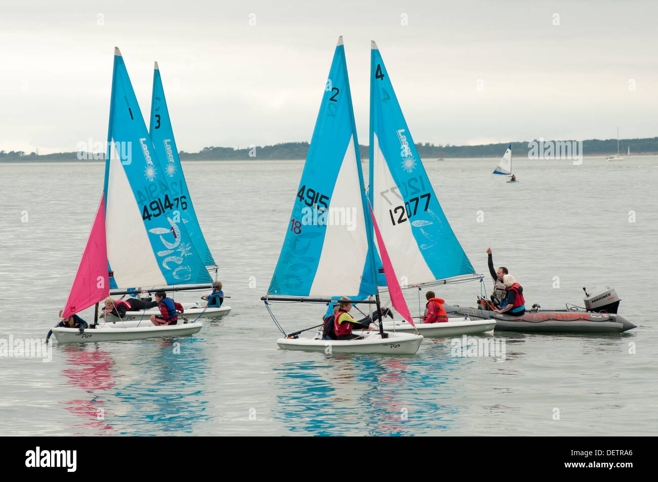 Children learning to sail in dinghies Stock Photo - Alamy