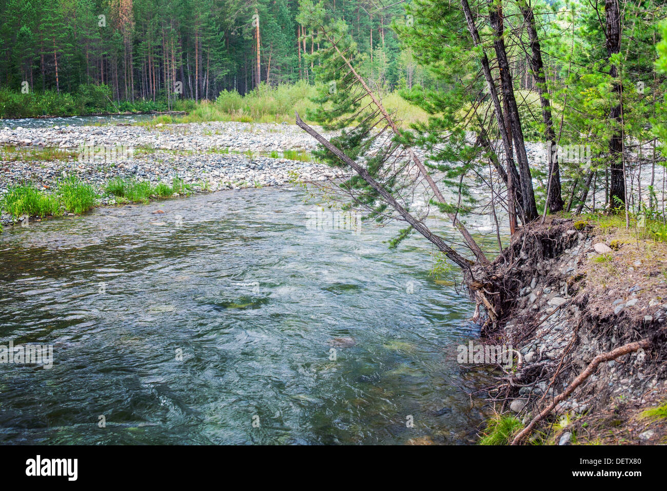 landscape with river Stock Photo - Alamy