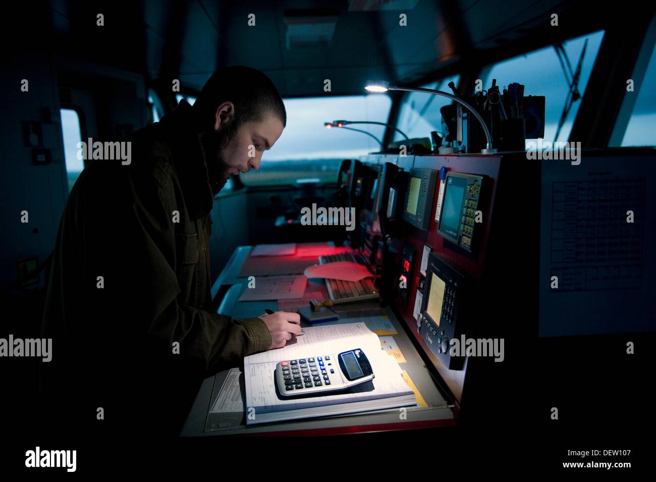 Container ship bridge controls hi-res stock photography and images - Alamy