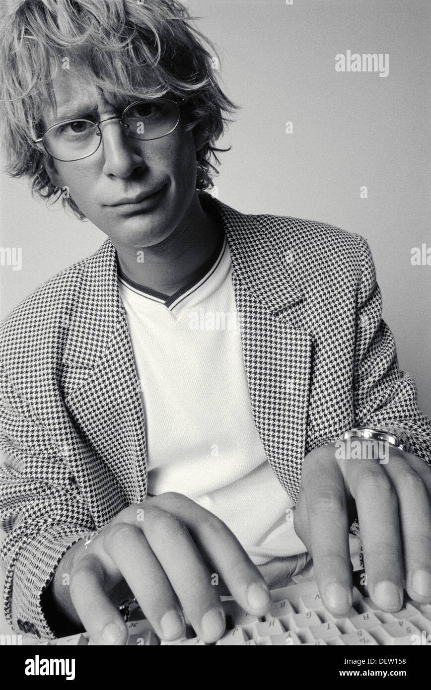 Man using computer Stock Photo - Alamy