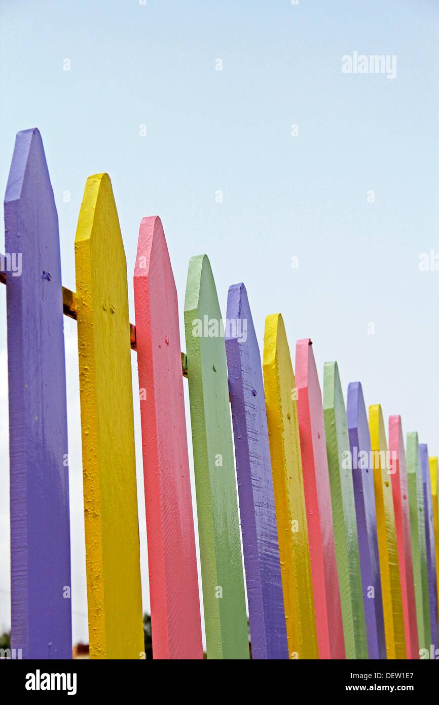 Colorful Wooden Compound, wall in a School, Pune, Maharashtra, India ...