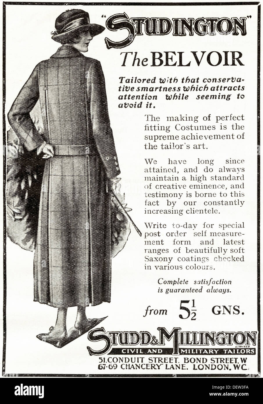 Original 1920s advertisement advertising STUDINGTON ladies fashions ...