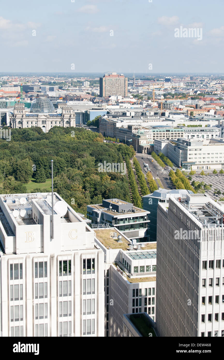 View from panoramapunkt, Potsdamer Platz over Berlin cityscape Stock ...