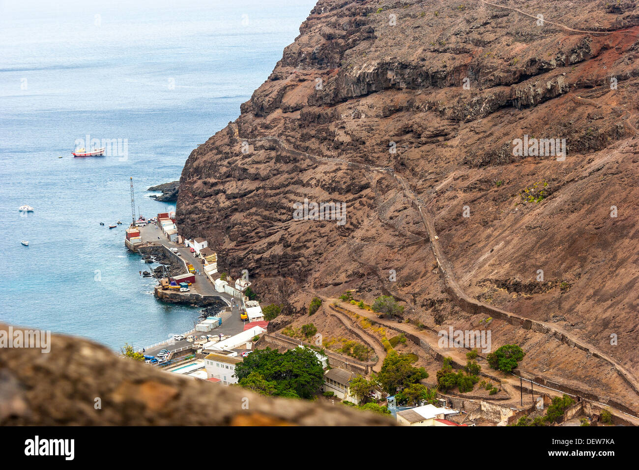 View down into Kingston the capital of St Helena Island Stock Photo - Alamy