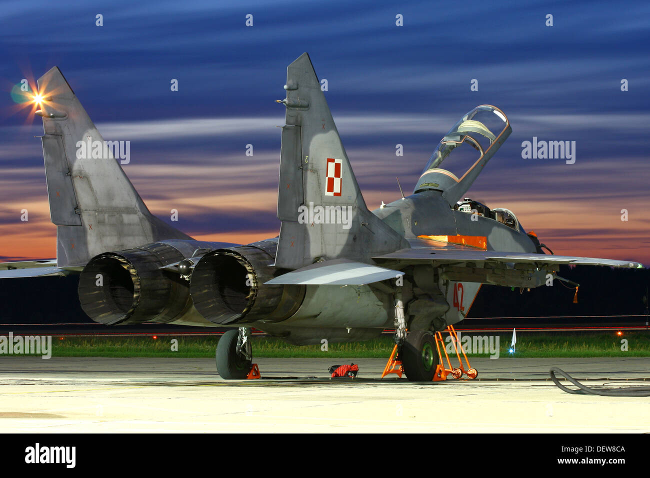 Night photo of MiG 29 from Polish air Force Stock Photo - Alamy