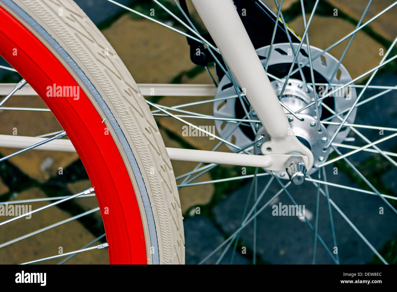 Detail of the front wheels to the bike Stock Photo - Alamy