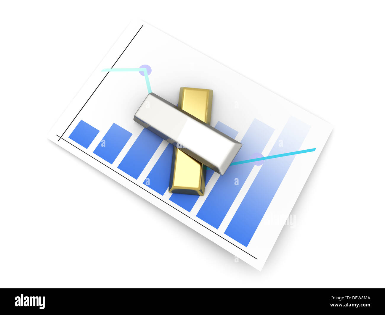 Analyzing the commodity market. 3D rendered illustration. Isolated on ...