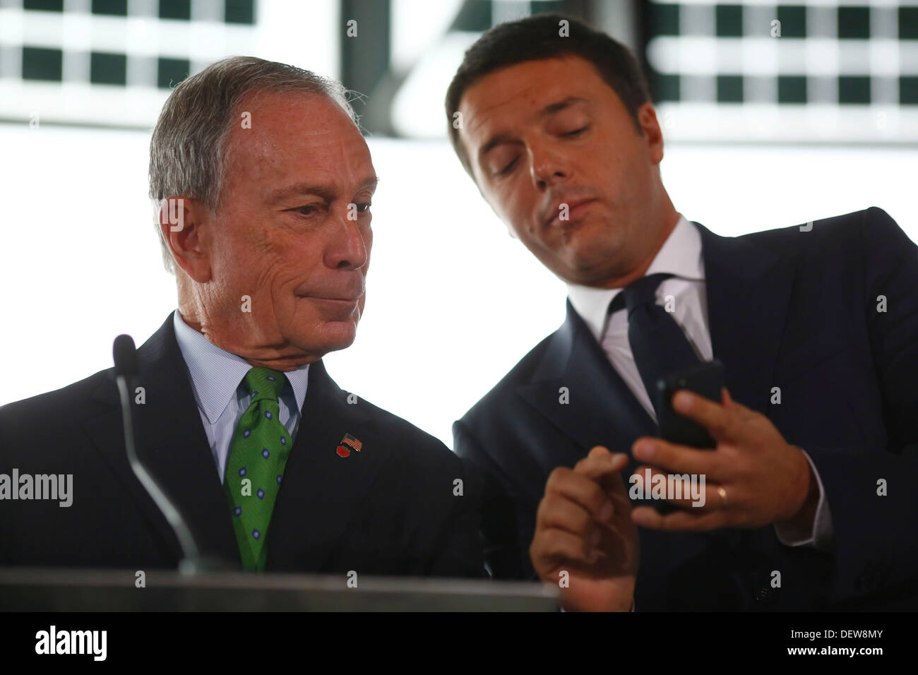 New York Mayor Michael R. Bloomberg (L) and Florence Mayor Matteo Renzi ...